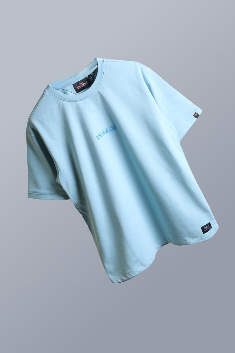 RICHMAX MINIMALIST OVERSIZED TEE AQUA ISLAND (SKY BLUE) – Richmax Clothing